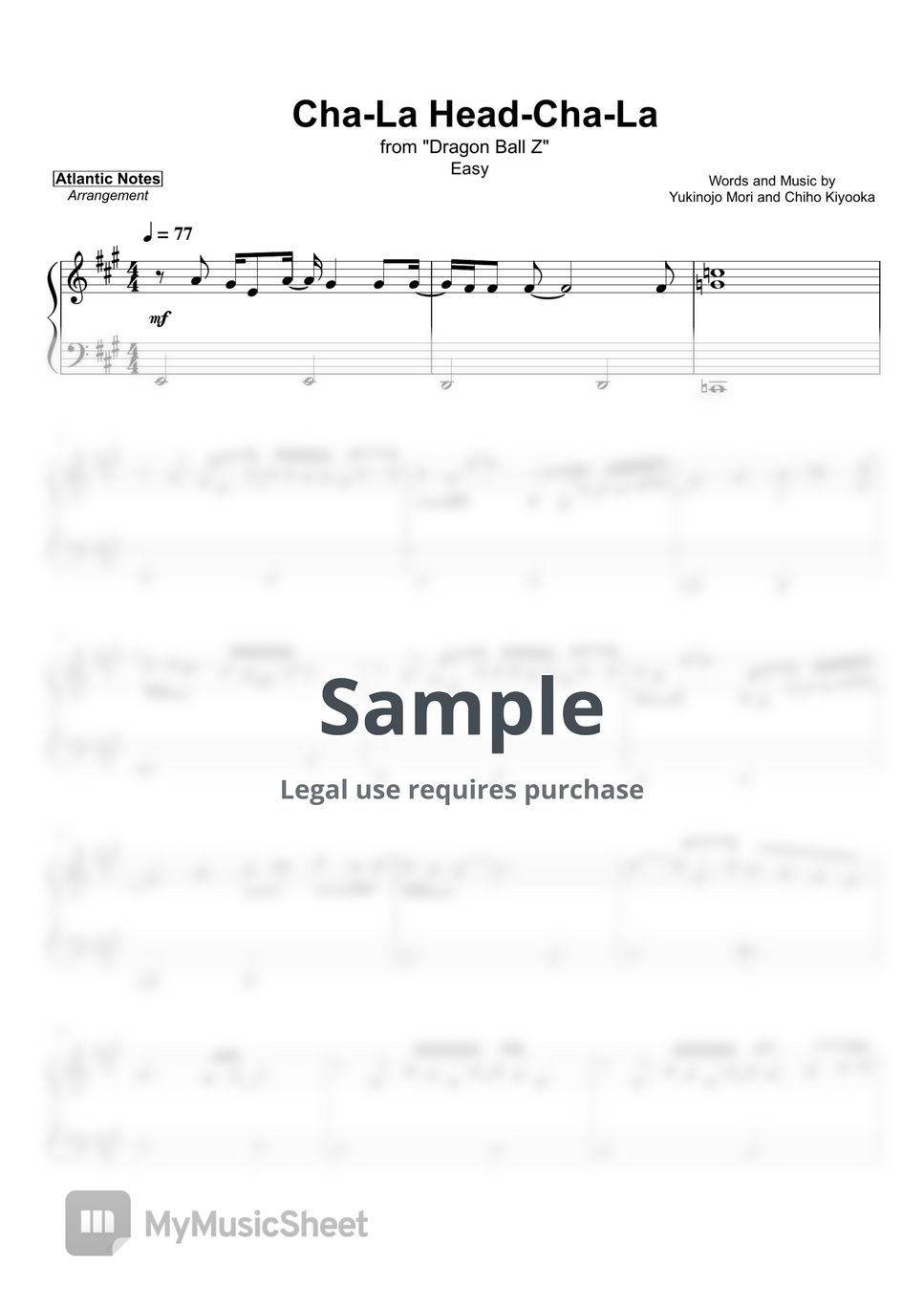 Dragon Ball Z - Cha-La Head-Cha-La 악보 by Atlantic Notes