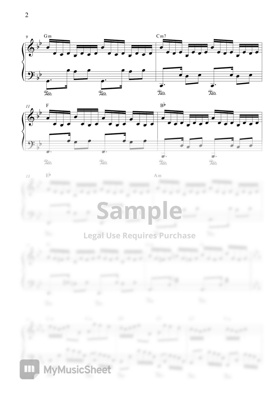 G minor Bach - Piano Tile ver. Notenblatt by 피치아르