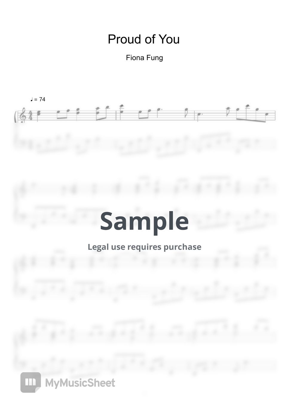 Fiona Fung - Proud of You (Sheet Music, MIDI,) Sheets by sayu