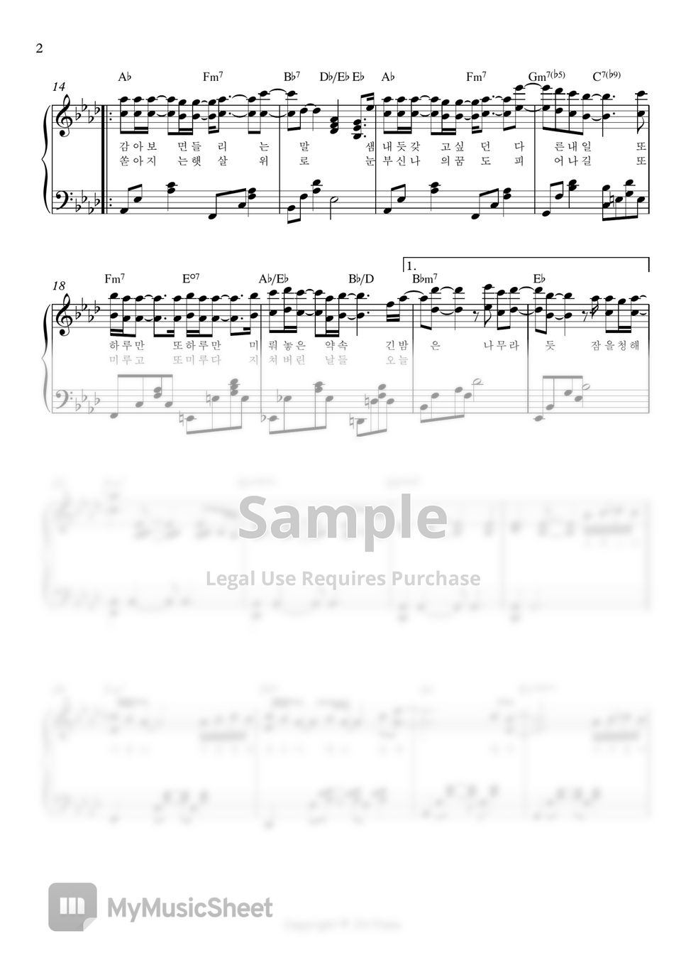 Lee Suhyun - My Spring (My Liberation Notes OST) แผ่น by JH Piano