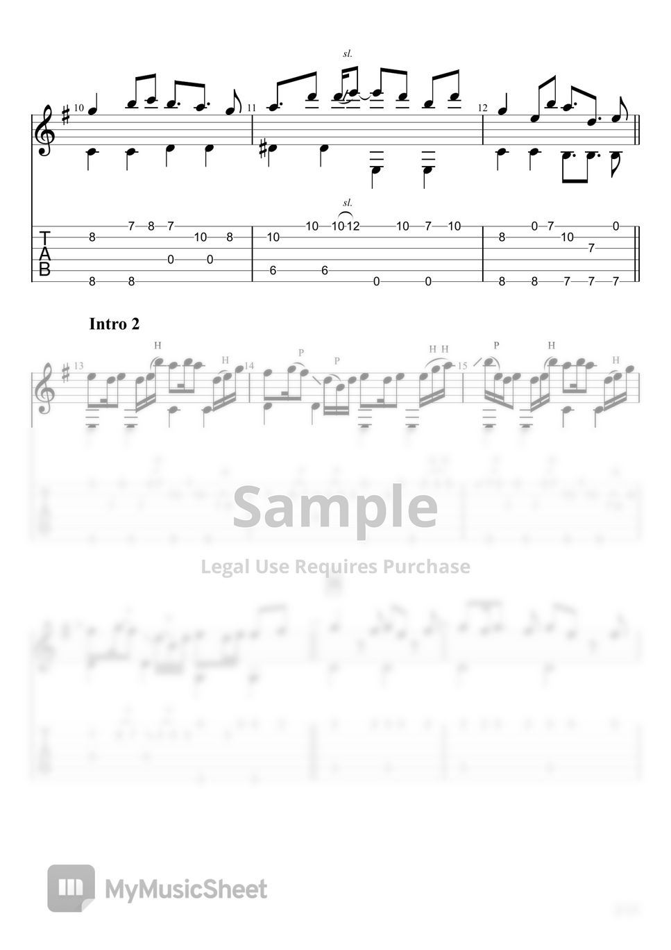 YOASOBI - RGB (Fingerstyle) Tab + lembaran musik pertama by u3danchou