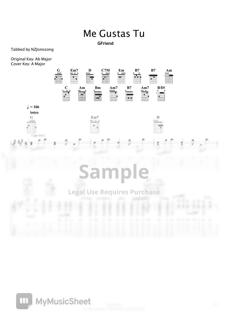 GFriend - Me Gustas Tu (Normal, 9/10) Sheet Music by NZJonosong