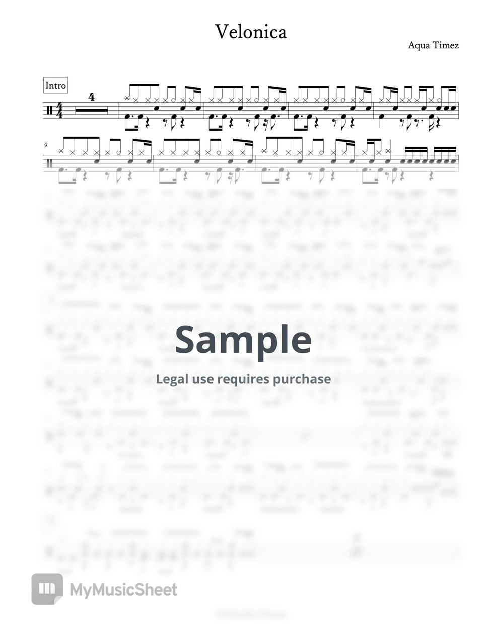 Aqua Timez - Velonica Sheets by Arkadia Drums