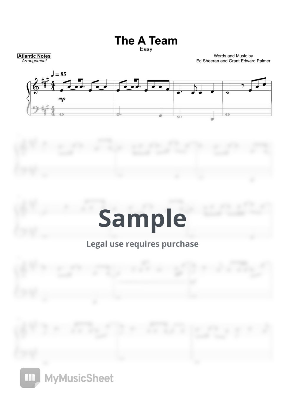 Ed Sheeran - The A Team Sheet Music by Atlantic Notes
