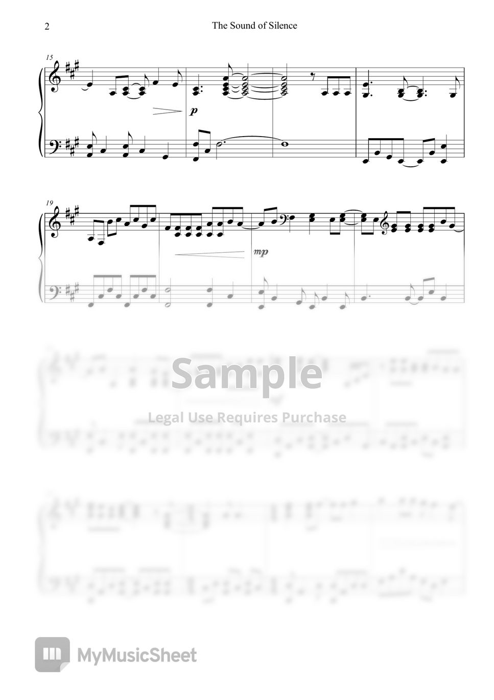 Simon & Garfunkel - The Sound Of Silence Sheet Music by Yuval Salomon