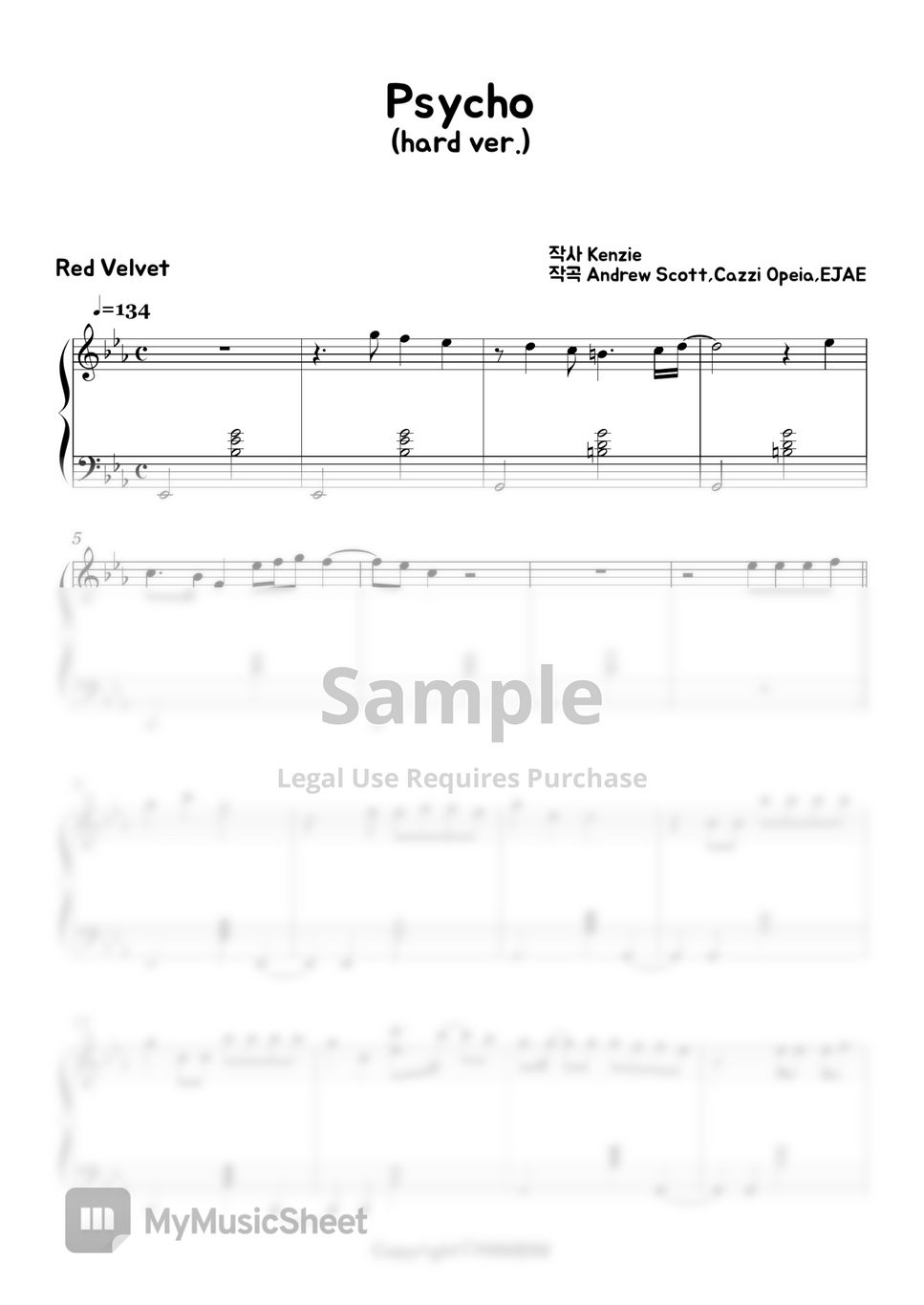 Red Velvet (레드벨벳) - PSYCHO (Hard Version) 악보 by MINIBINI