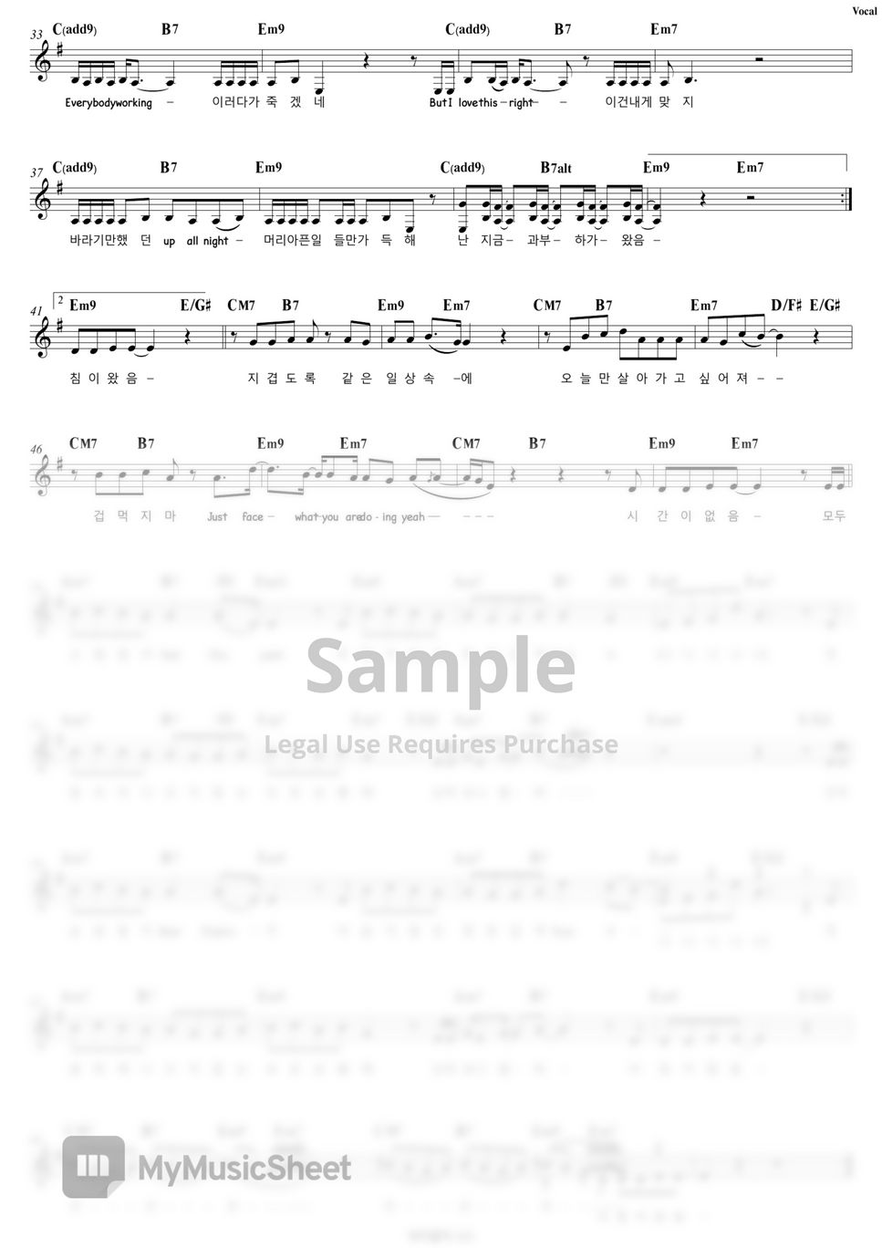 볼빨간사춘기 - 워커홀릭 | 멜로디/MR Vocal Partitur PDF | COVER SKILLS | mymusic5