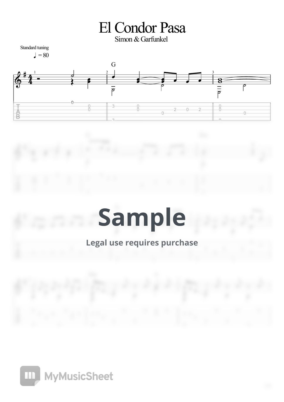 Simon & Garfunkel - El Condor Pasa 악보 by Simon & Garfunkel