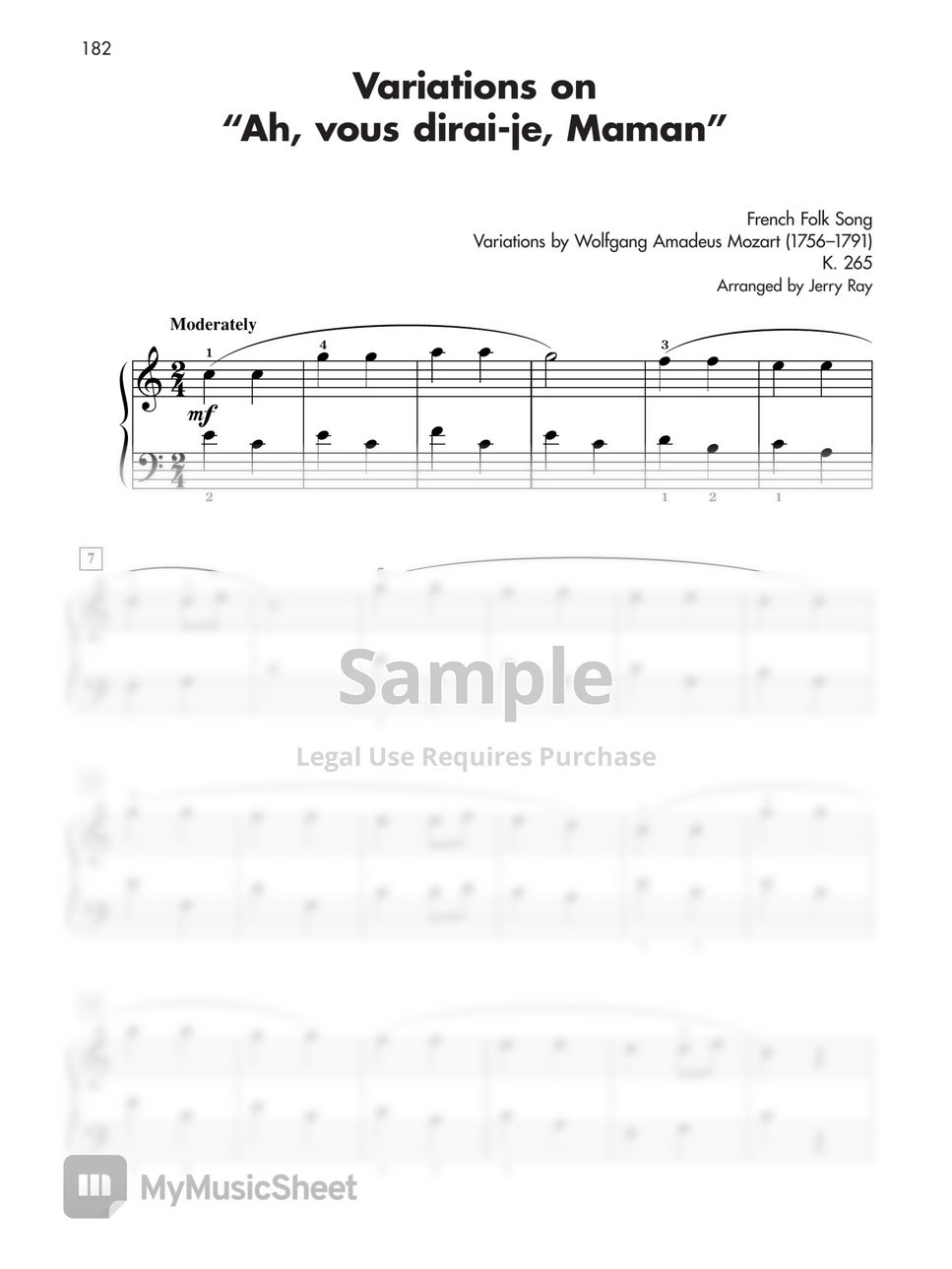 Variations on Ah, Vous dirai-je, Maman Easy Sheet Sheets by Hemsach