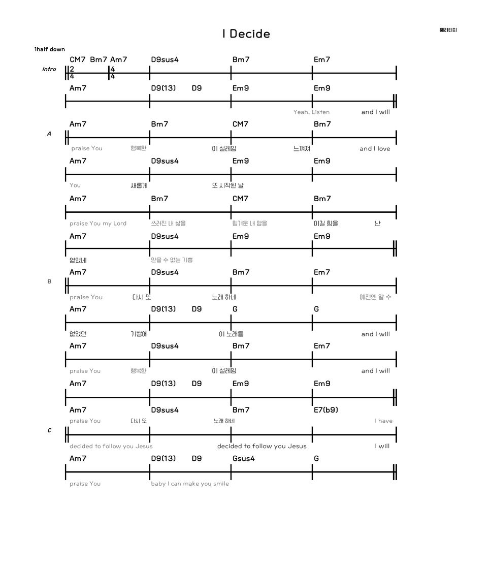 heritage - I decide (Chord lyrics + Tab) Lembar Musik by @yundy_tm