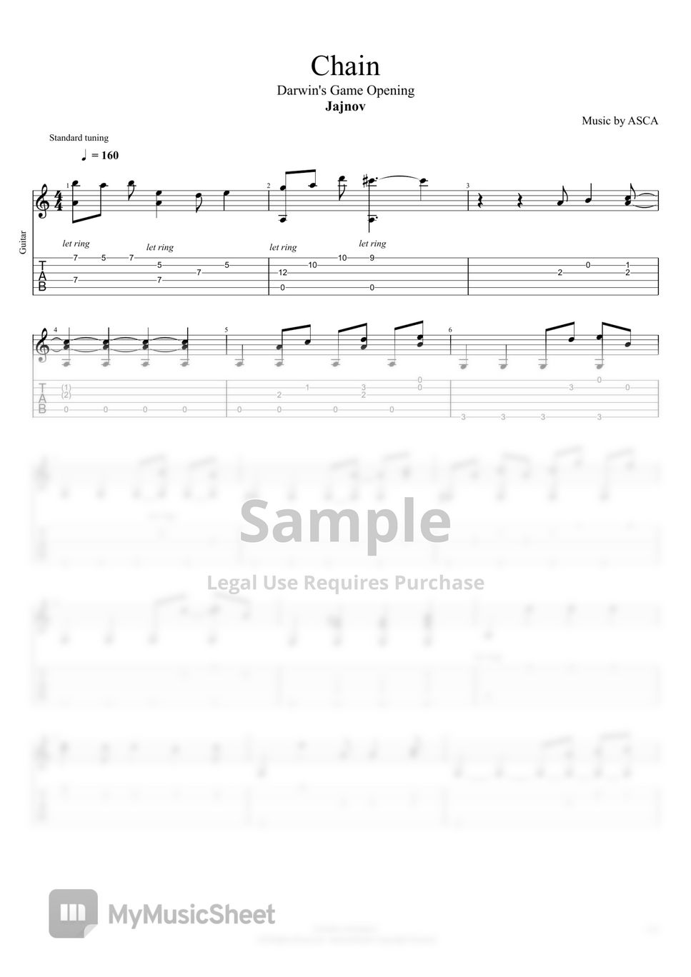 Darwin's Game OP - Chain (Guitar) Sheets by Jajnov