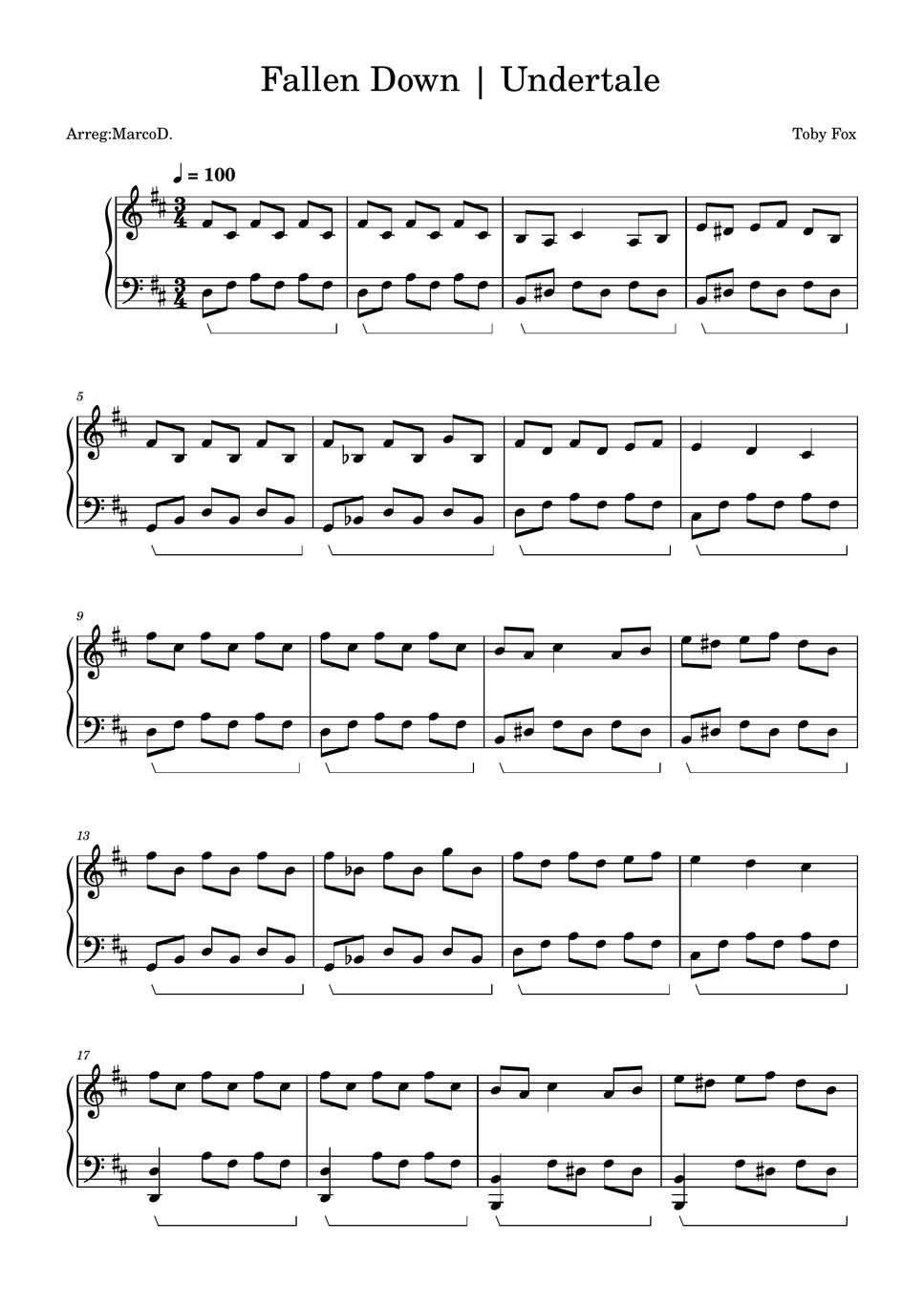 Undertale - Fallen Down (Marco D.) Spartito by Marco D.