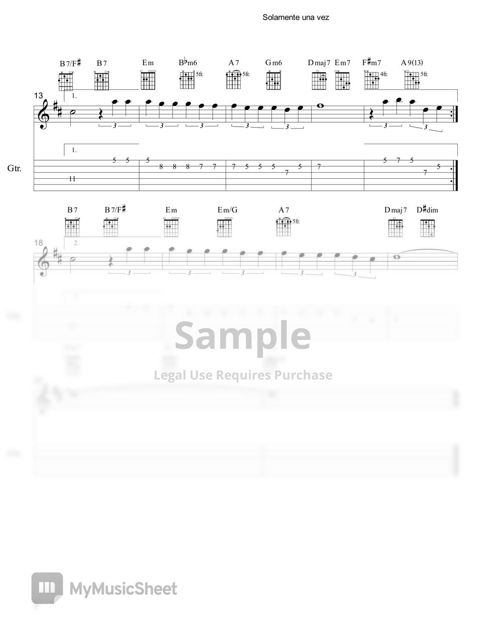 Solamente una vez Sheets by Josep Soto