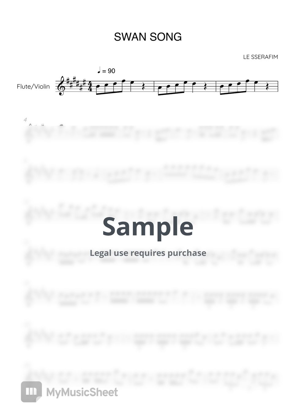 LE SSERAFIM - SWAN SONG 악보 by JL