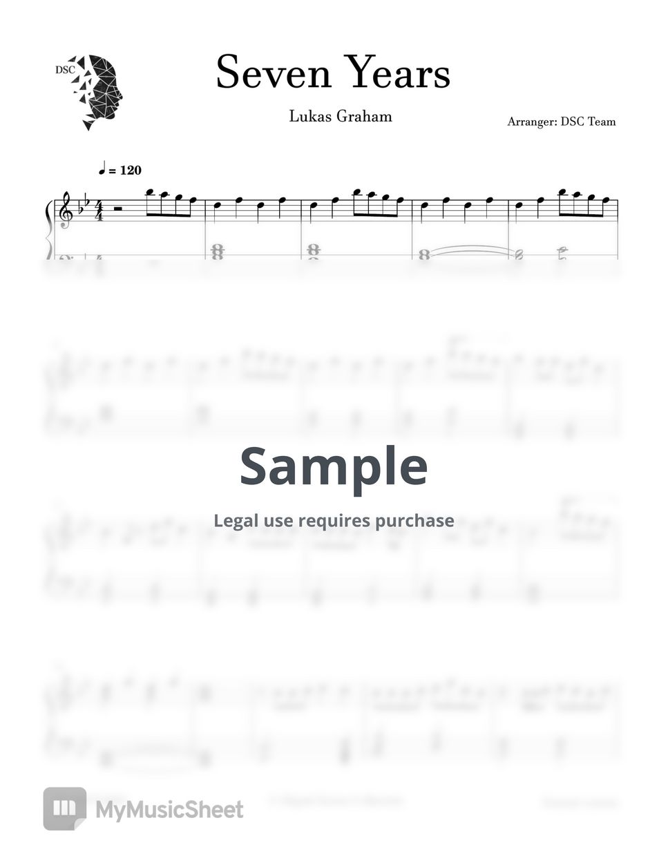 Lukas Graham - 7 Years Sheets by Digital Scores Collection