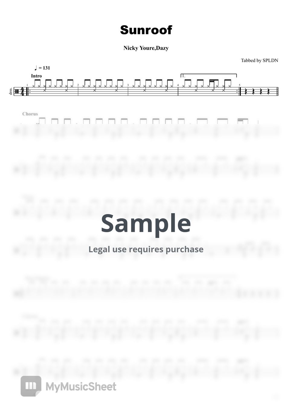 Nicky Youre, dazy - Sunroof Sheet Music by SPLDN