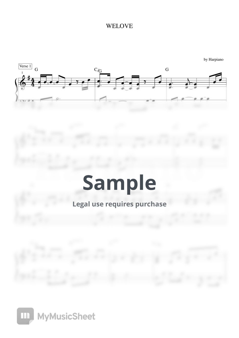 WELOVE (박은총) - There and Back Again 영원한 나의 집 Sheet Music by Harpiano