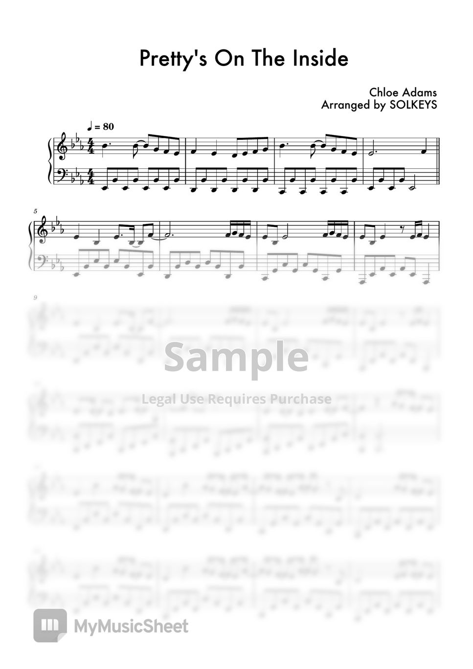 Chloe Adams - Pretty's On The Inside 楽譜 by Solkeys