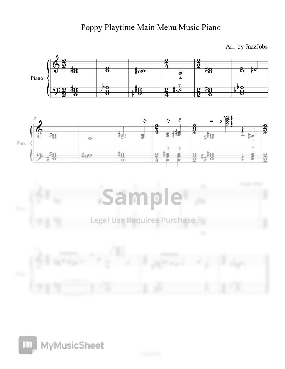 POPPY PLAYTIME - POPPY PLAYTIME Main Menu Music Piano, 파피 플레이 타임 메인 피아노 ...