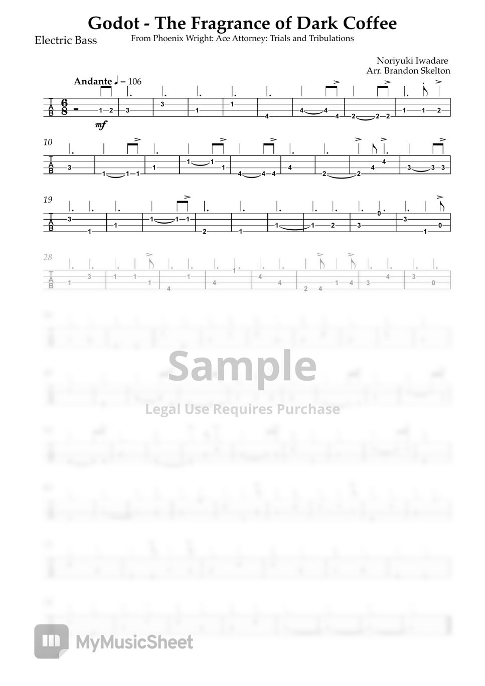 Noriyuki Iwadare - Godot ~ The Fragrance of Dark Coffee (Parts) Sheets ...