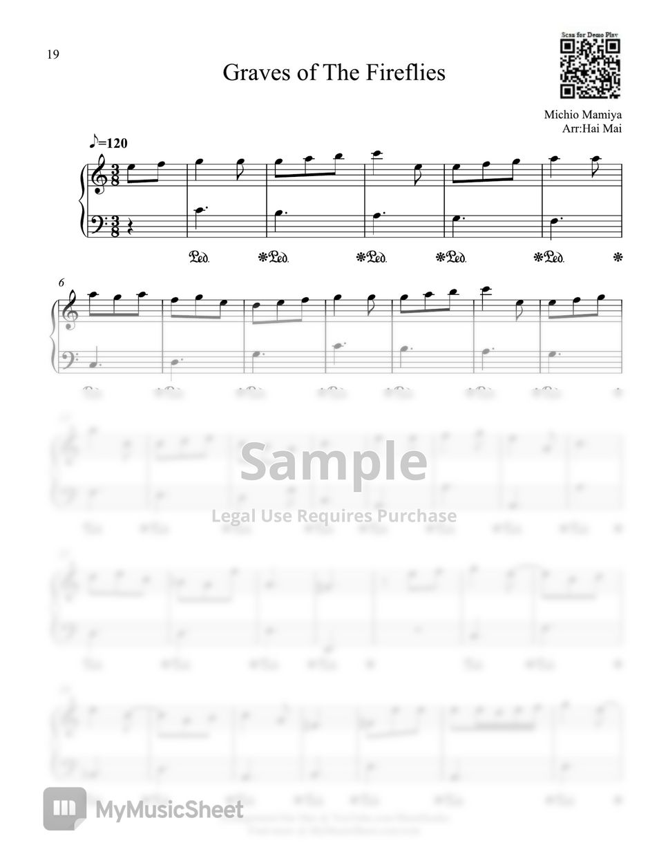 Graves of The Fireflies - Graves of The Fireflies for Easy Piano Sheet ...