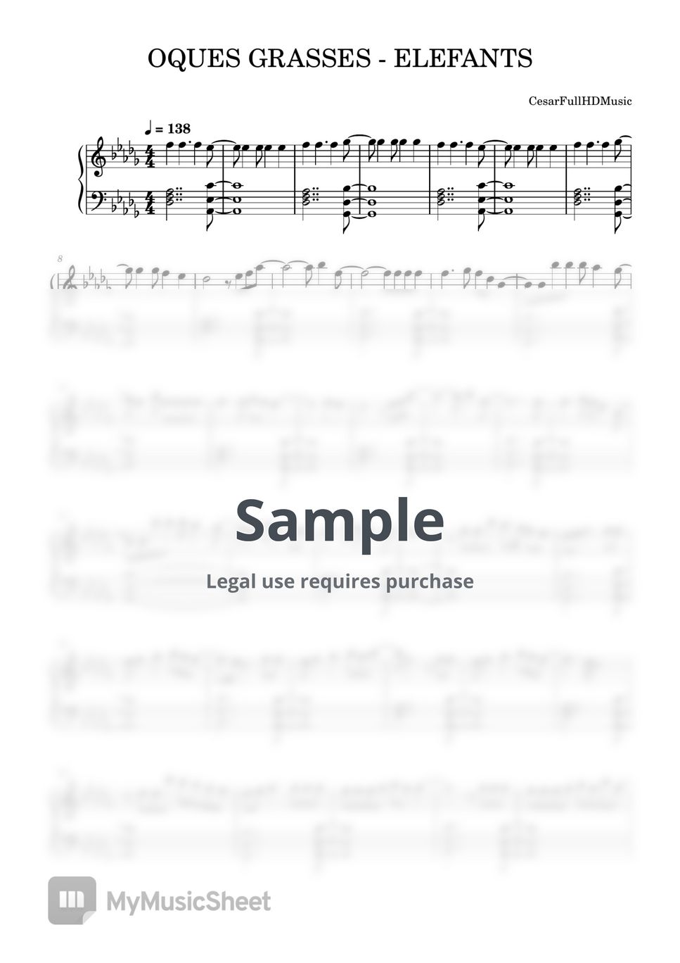 OQUES GRASSES - ELEFANTS Sheets