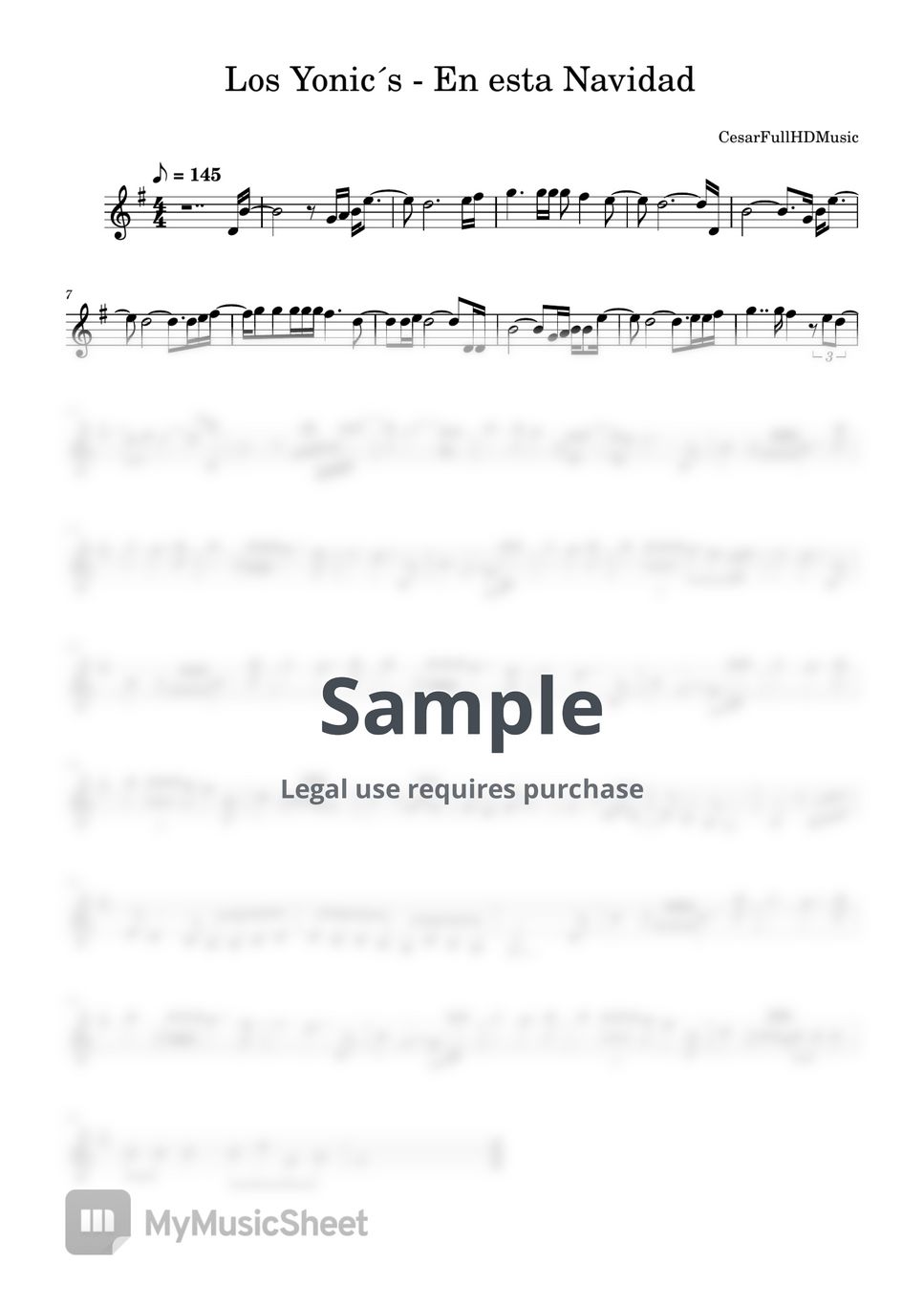 Los Yonic´s - En esta Navidad Sheet Music