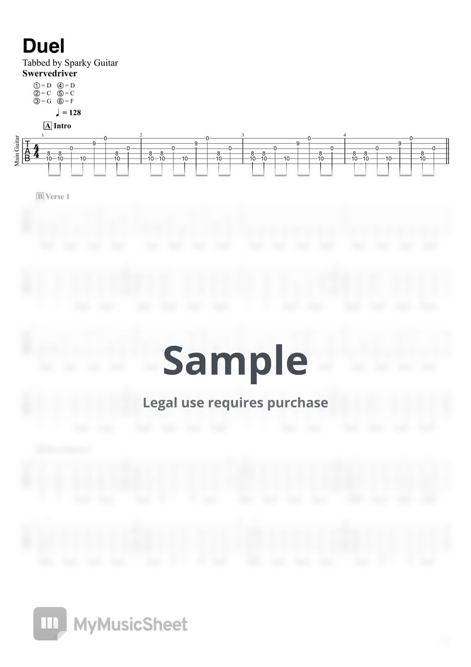 Swervedriver - Duel Sheets by Sparky Guitar