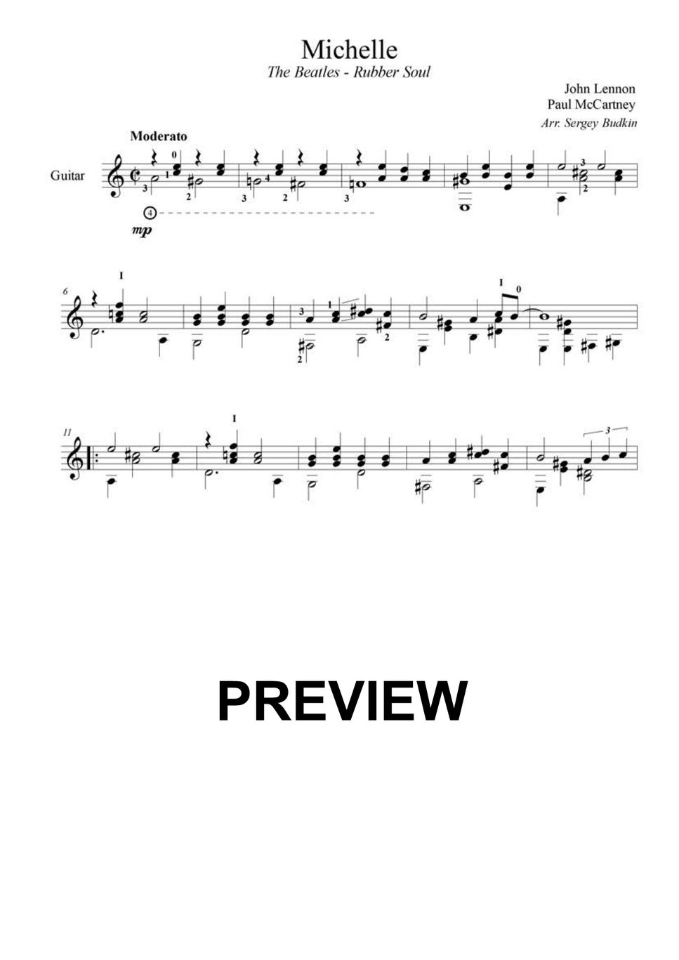 The Beatles - Michelle Sheets by Buddy_King