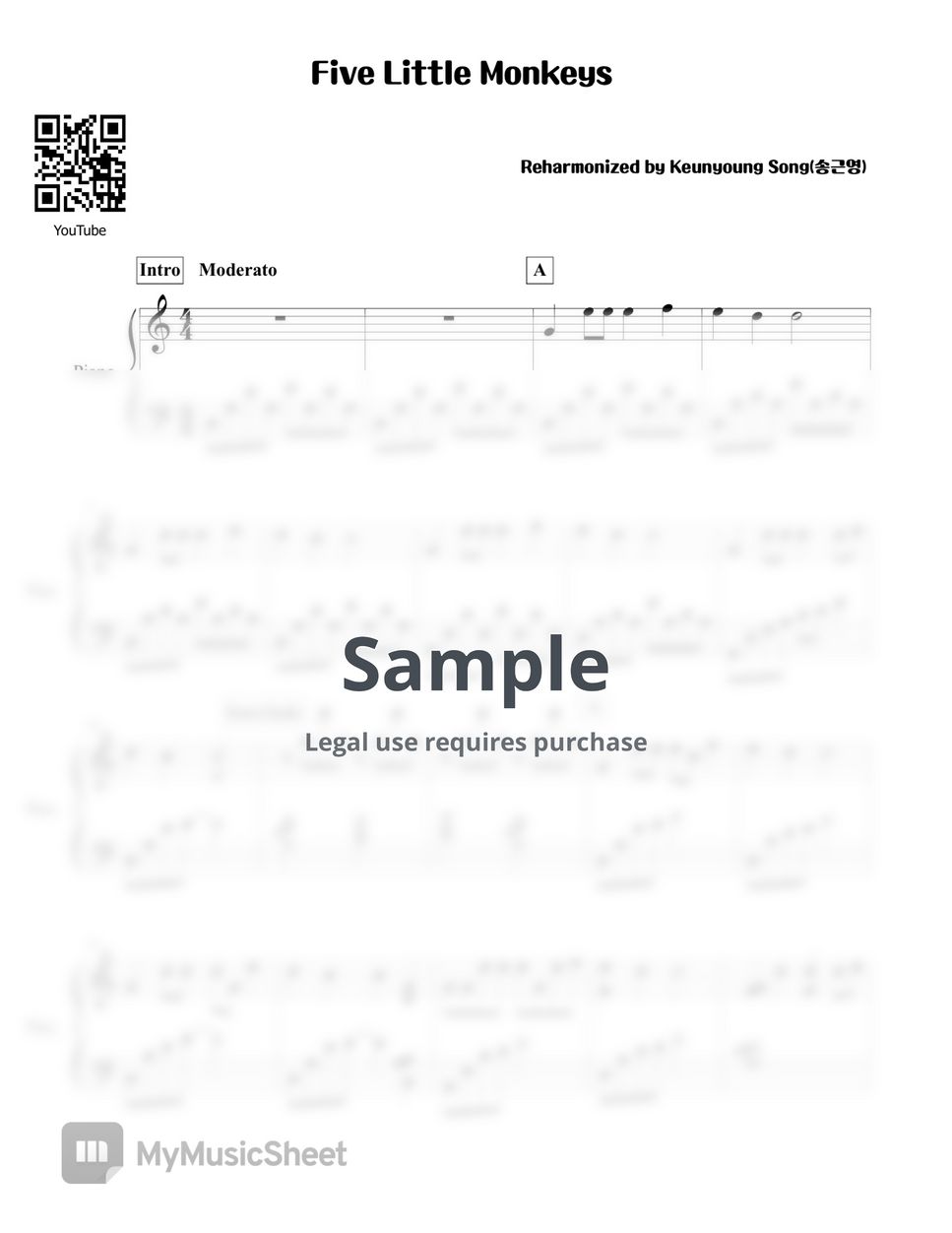 Five Little Monkeys Sheets by Keunyoung Song