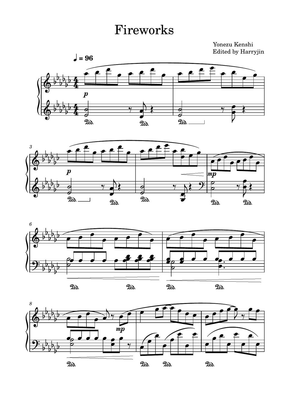 Fireworks - Fireworks 楽譜 by Yonezu Kenshi