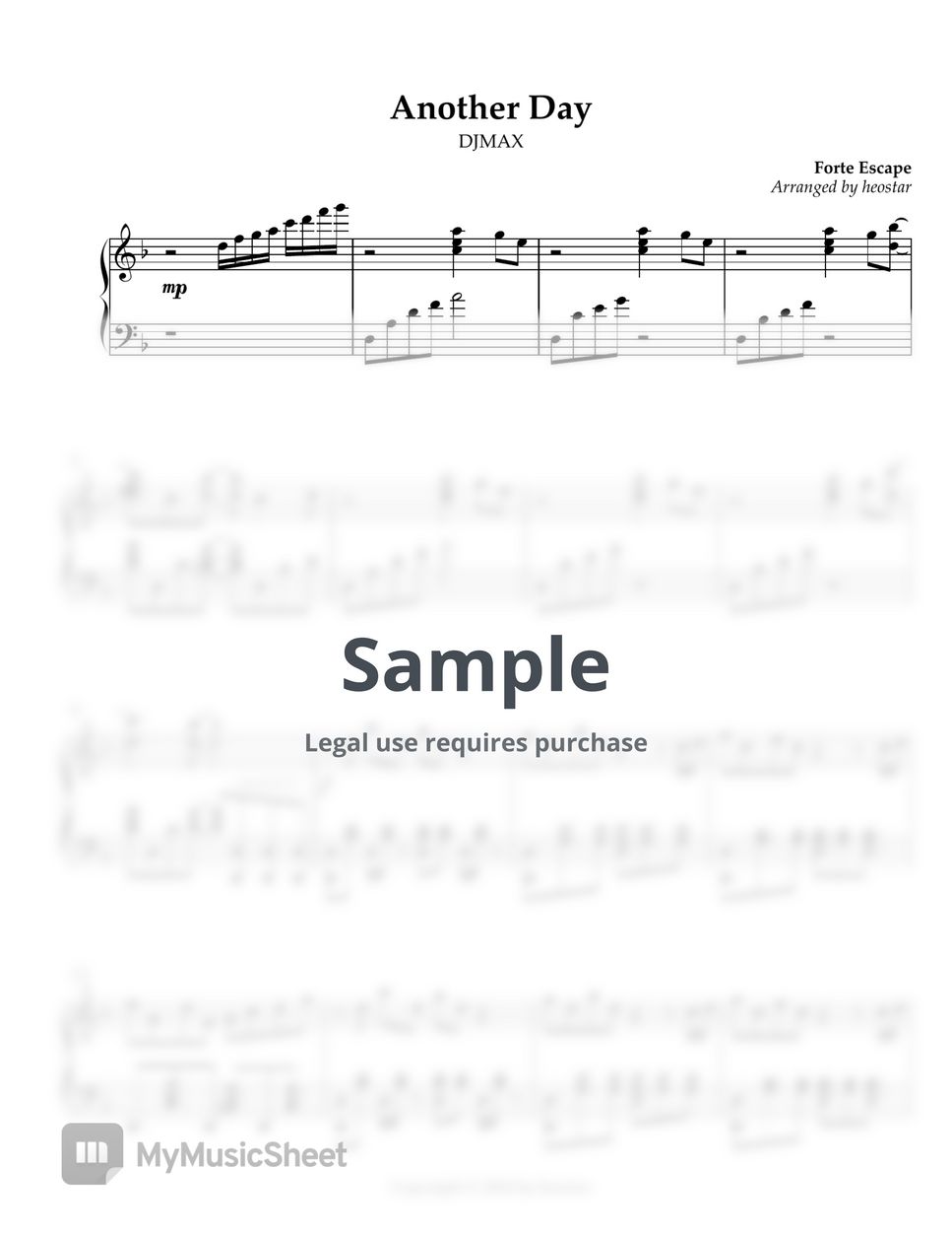 DJMAX - Another Day (Forte Escape) نوتة by heostar