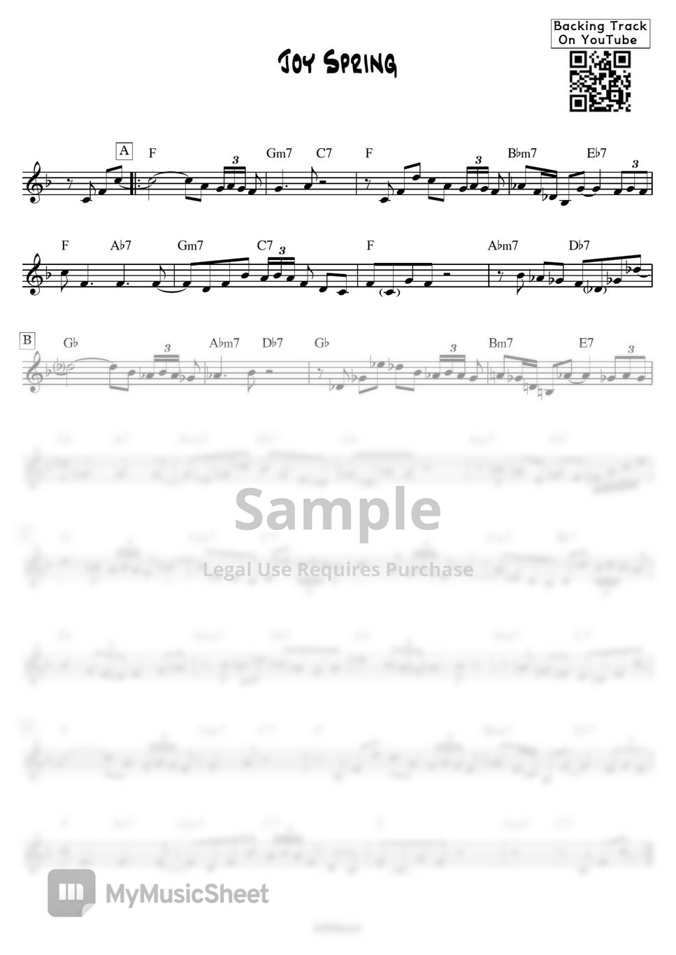 Jazz Backing Track - Joy Spring 楽譜 by BaBoSOund