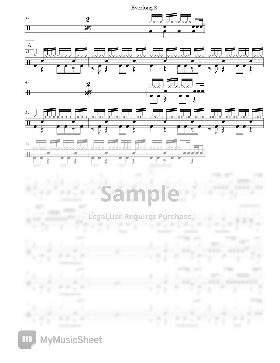 Foo Fighters - Everlong Sheet Music by Arkadia Drums