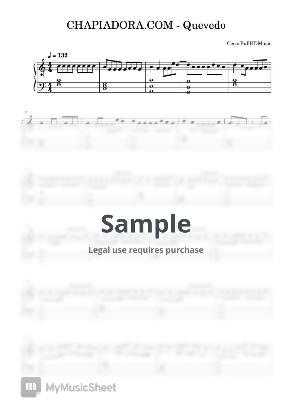 Quevedo - CHAPIADORA.COM 악보