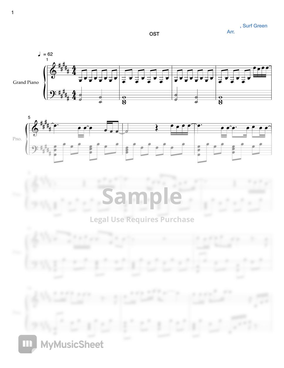 이수현 - 아직 너의 시간에 살아(In Your Time) (사이코지만 괜찮아OST) Sheet Music by Lullu ...