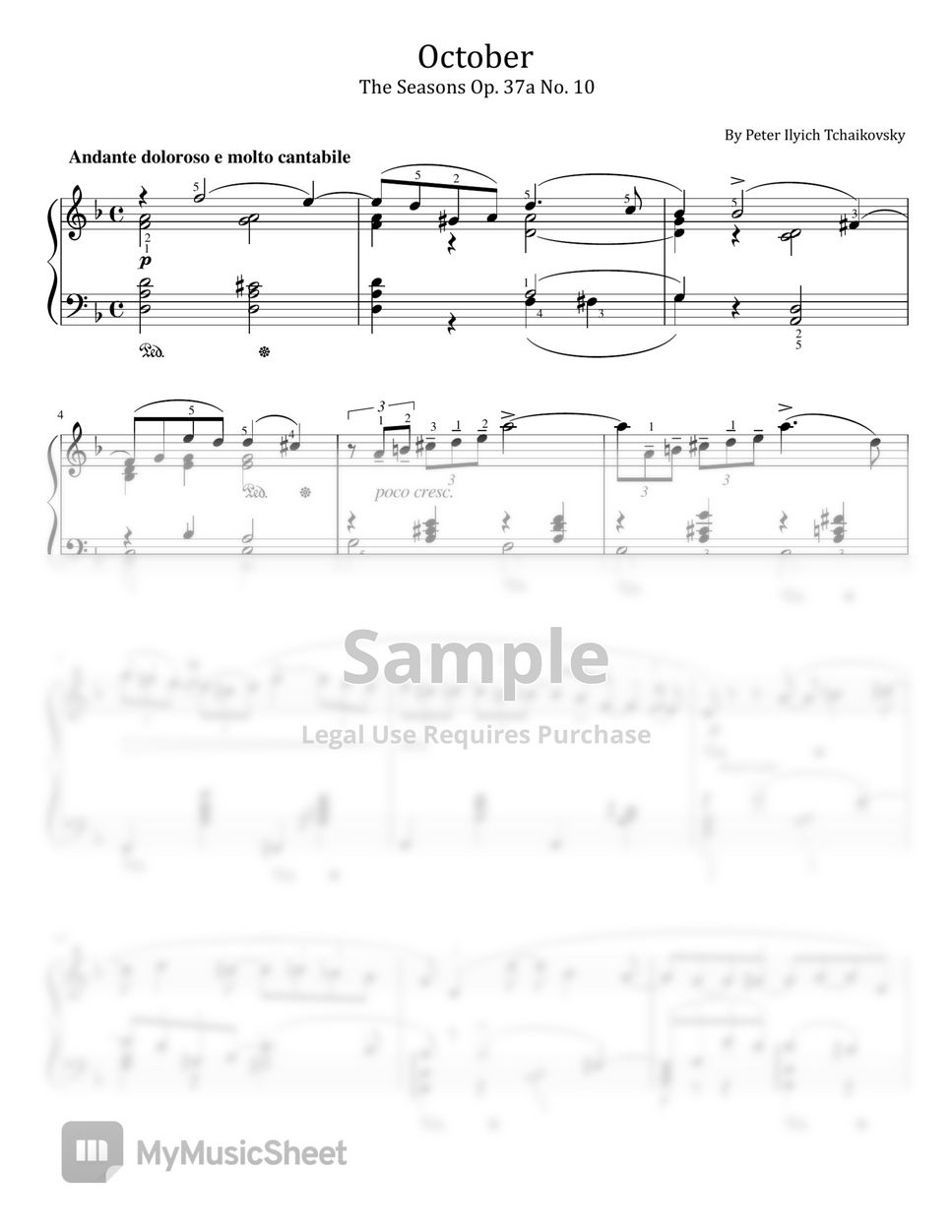 Peter Ilyich Tchaikovsky - October - Op. 37a No. 10 (Autumn Song from Tchaikovsky's The Seasons ...