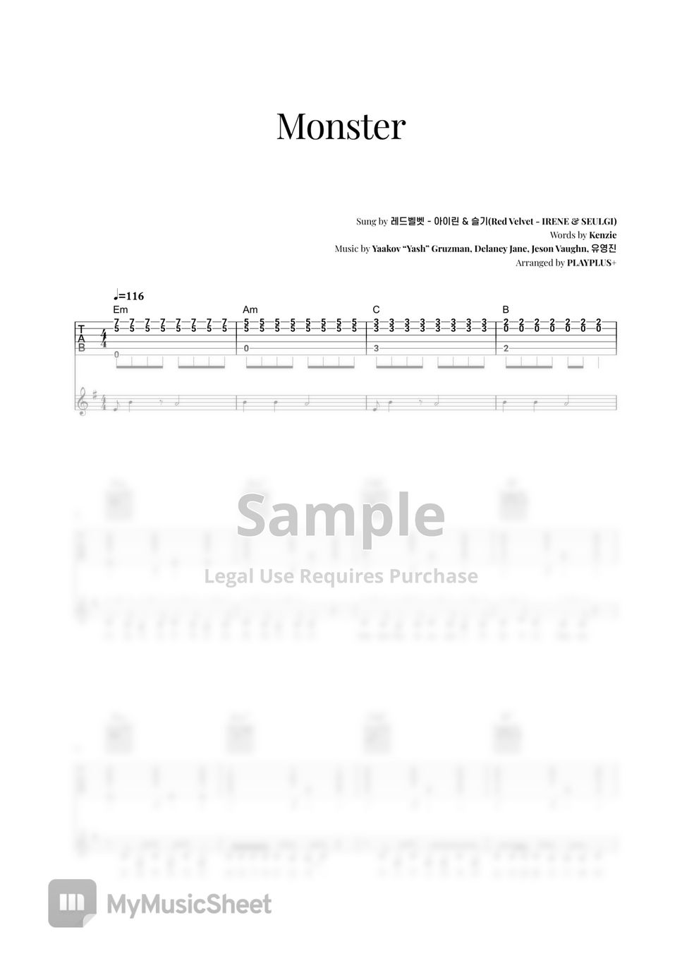 Red Velvet IRENE & SEULGI - MONSTER Sheet Music by playplus