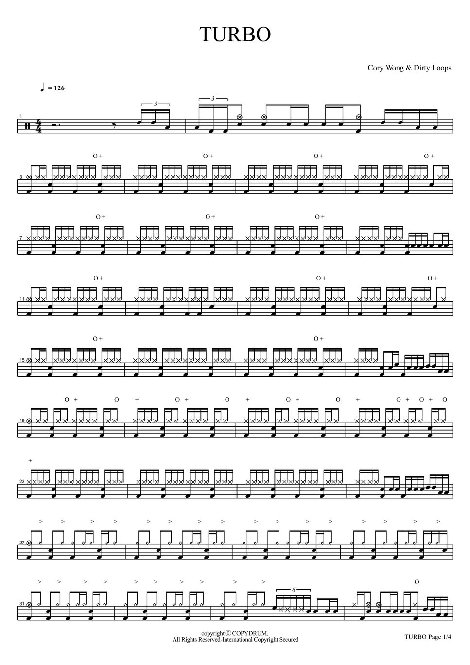 Cory Wong & Dirty Loops - TURBO Sheet by COPYDRUM