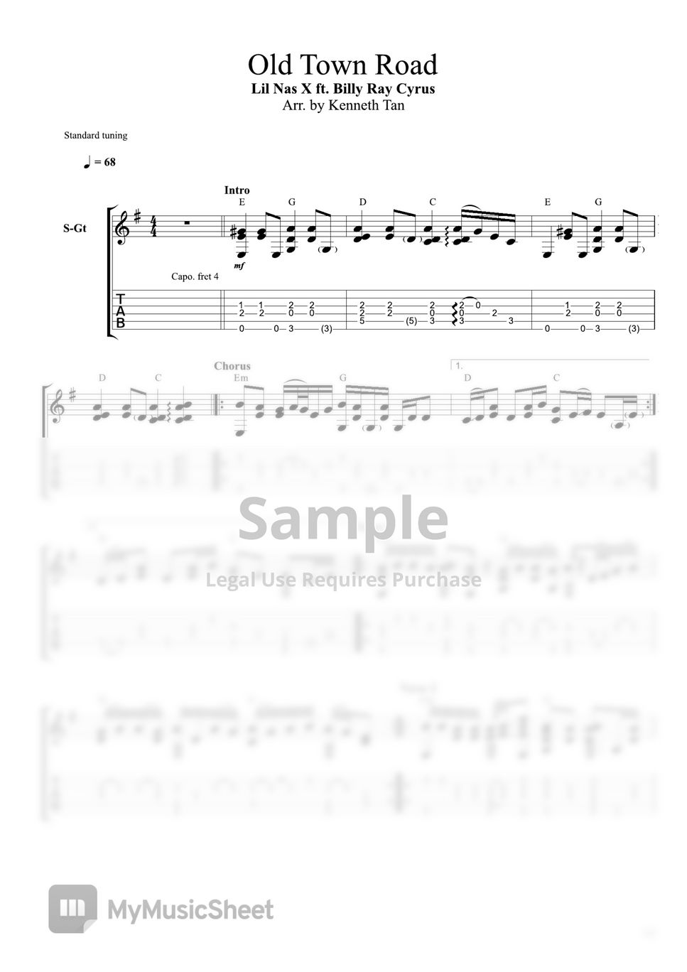 Lil Nas X Ft. Billy Ray Cyrus | Fingerstyle Guitar - Old Town Road ...