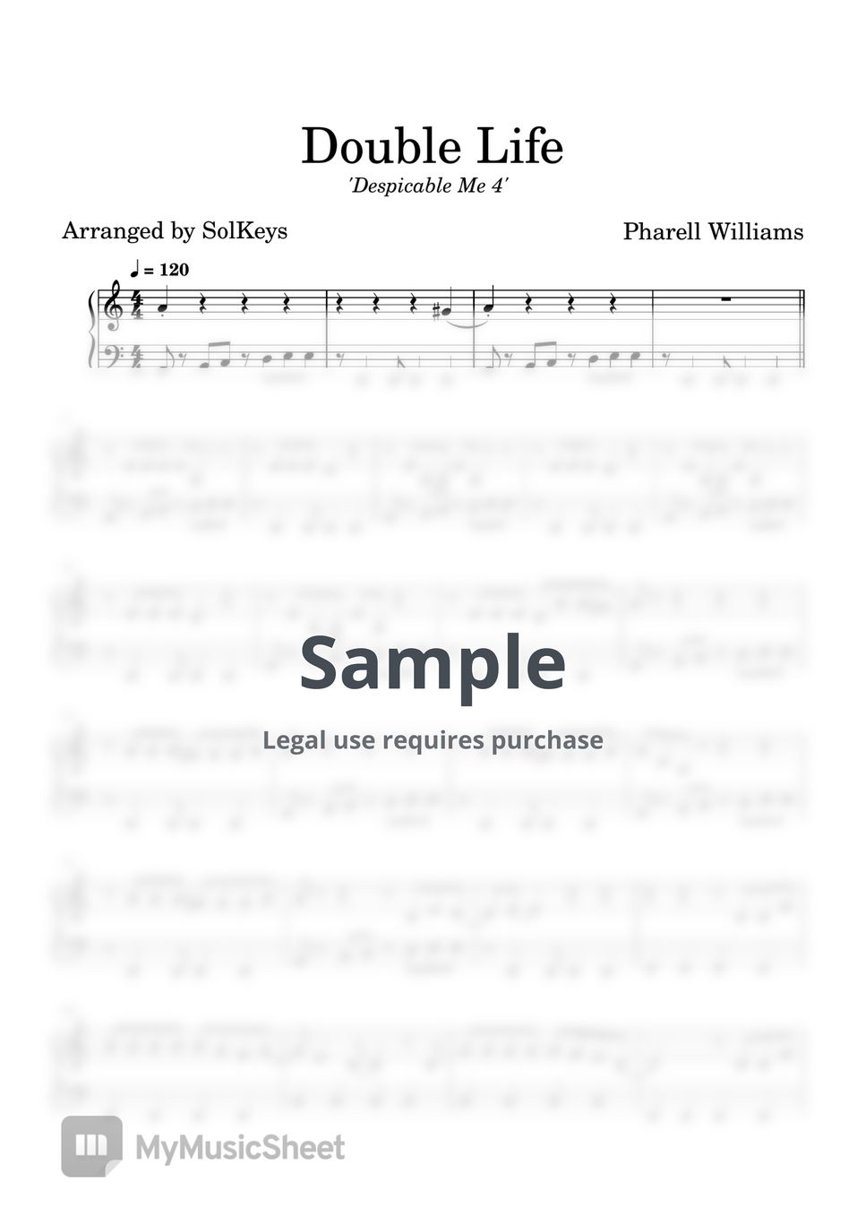 Pharrell WIlliams - Double Life 악보 by SolKeys