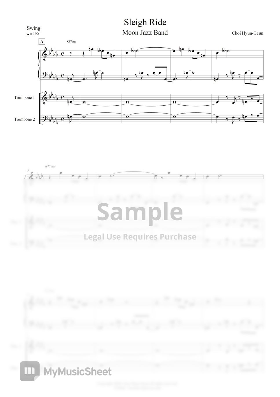 Moon Jazz Band - Sleigh Ride Lembar Musik by Choi Hyun Geun