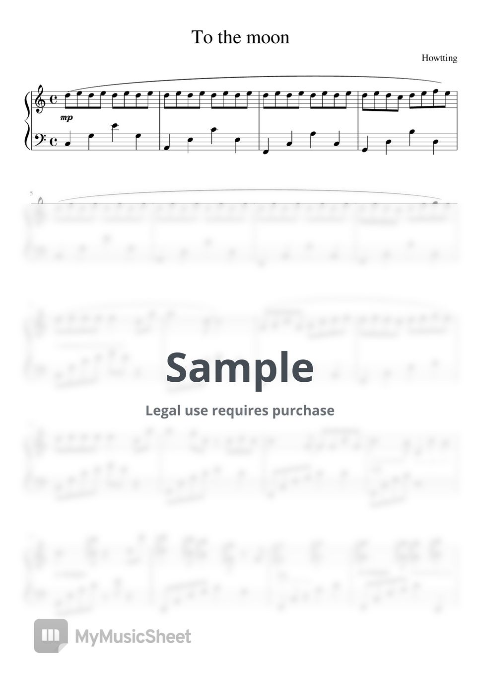 Johnny - To the moon 악보 by HowTTing