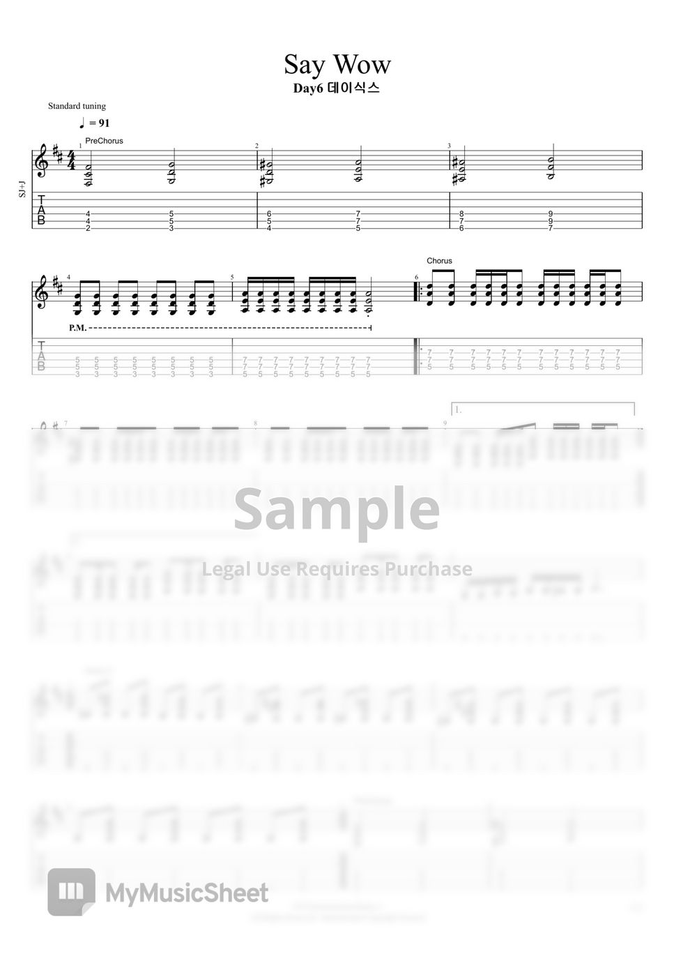 Day6 - Say Wow Sheet Music