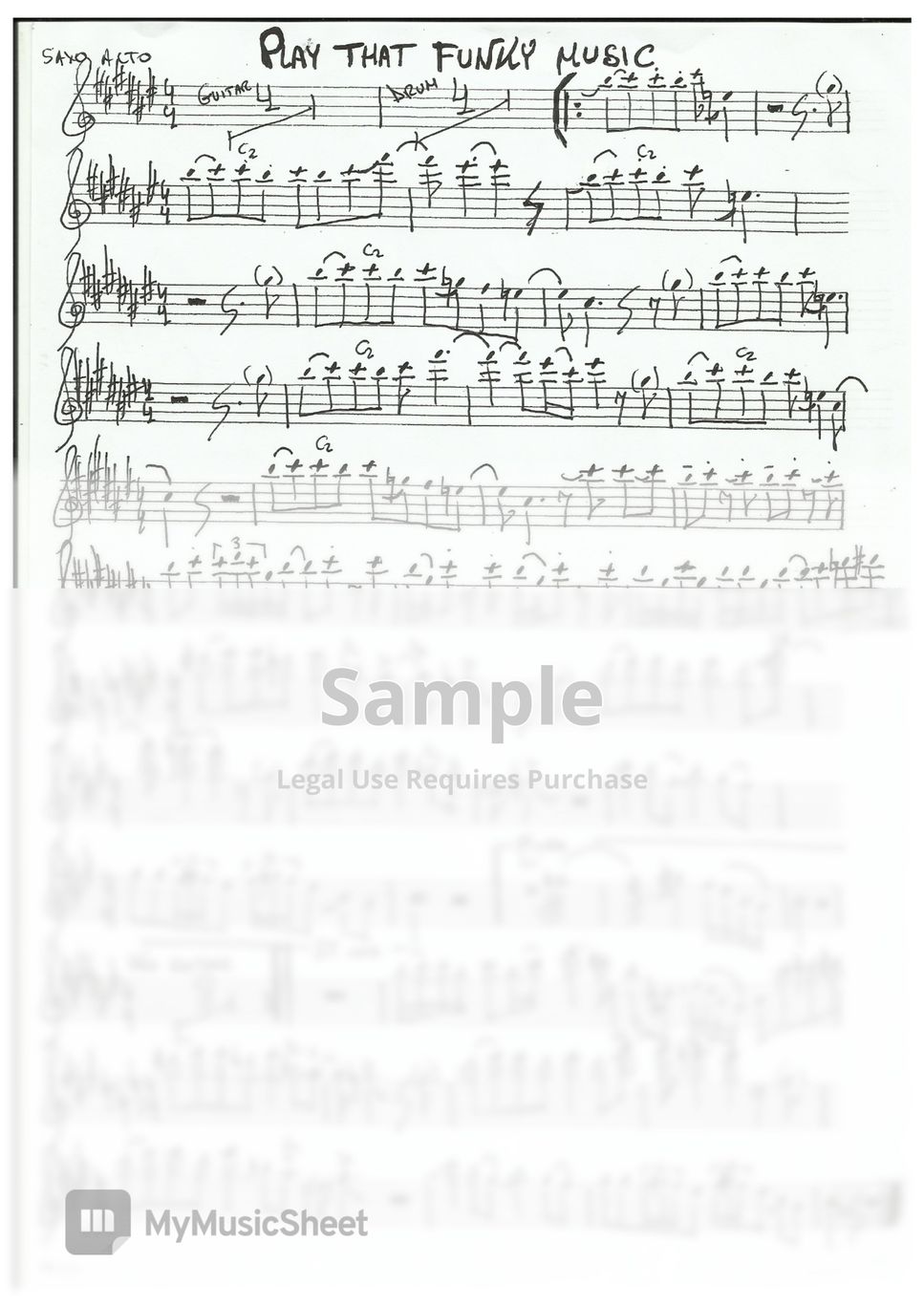 Cherry - Play That Funky Music (Alto Sax) Alto Saxophone Sheet Music ...