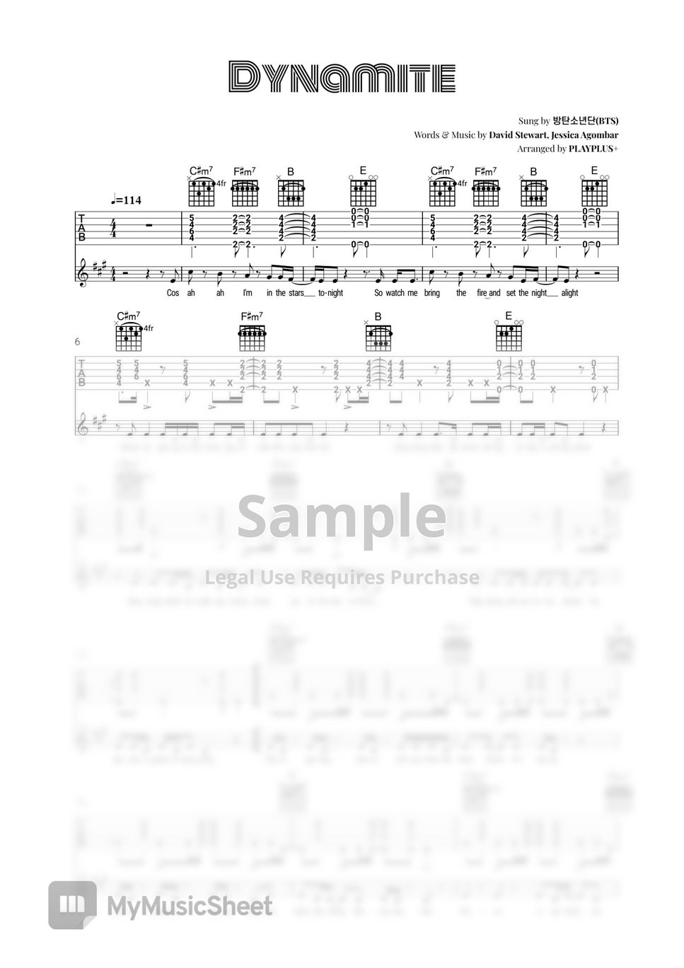 BTS - Dynamite Sheets by playplus