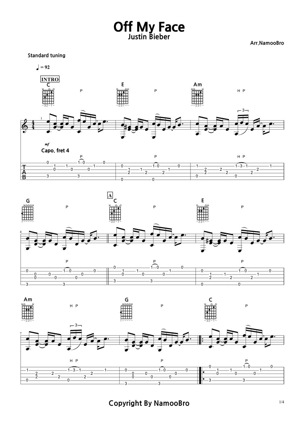 Justin Bieber - Off My Face Sheets by NamooBro