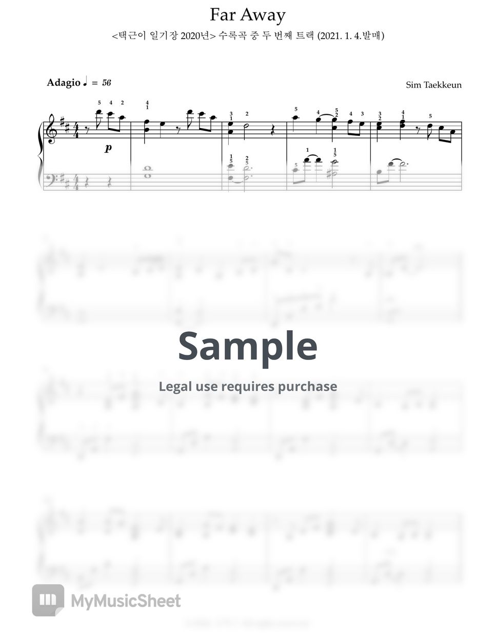 Taekkeun Sim - Far Away Sheets by Taekkeun Sim
