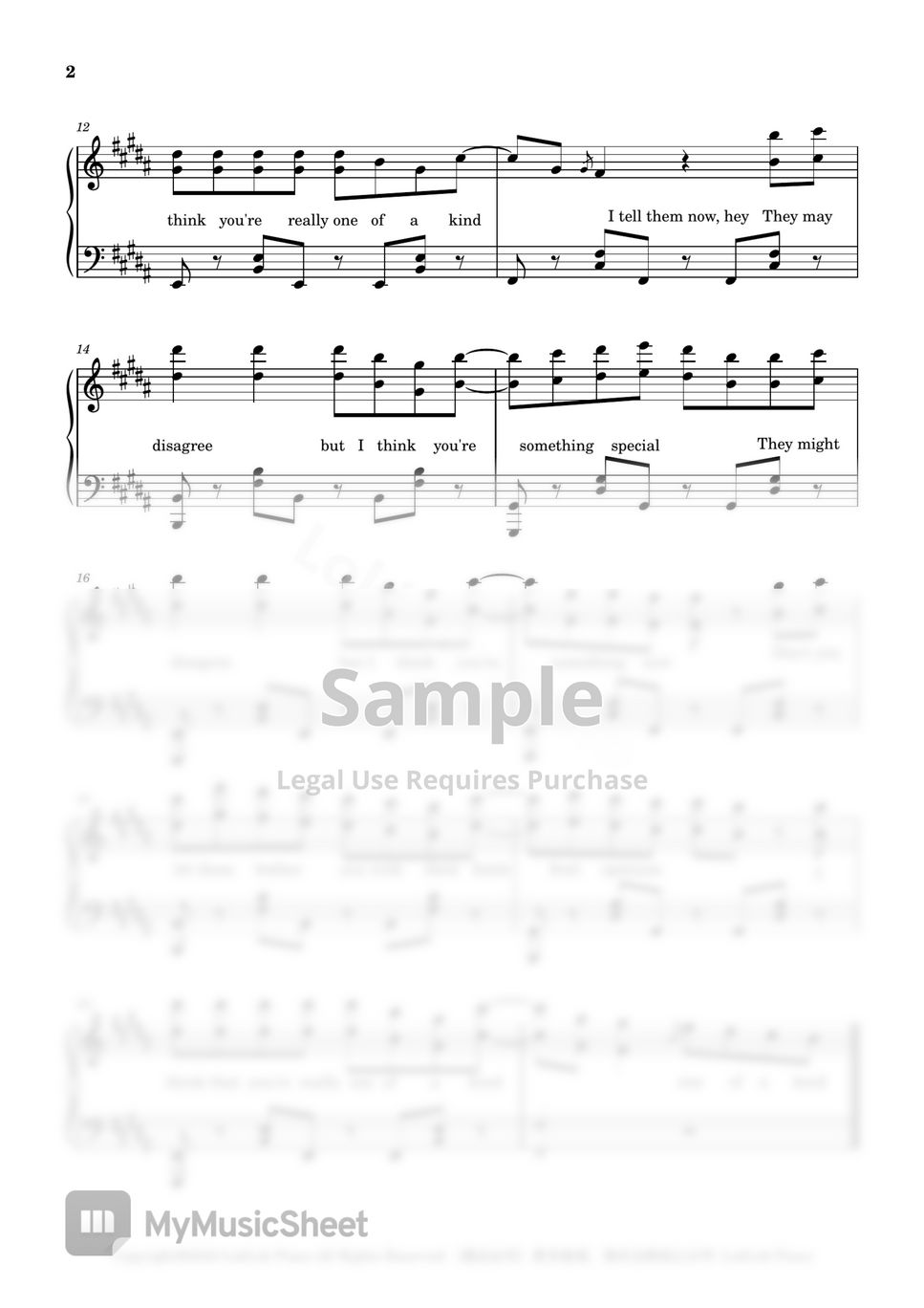 Sam Ock - One Of A Kind 악보 by LokLok Piano