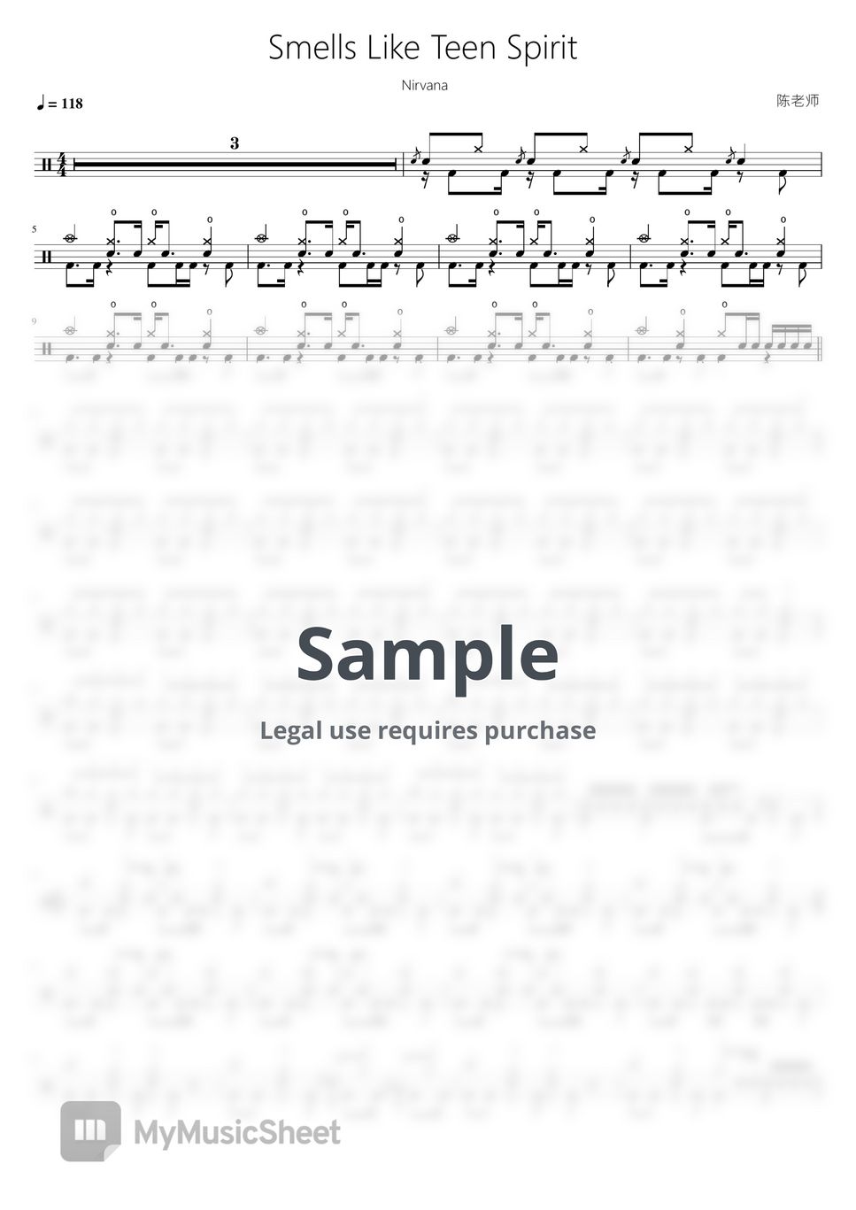 Nirvana - Smells Like Teen Spirit Sheets by 看哦爱随风